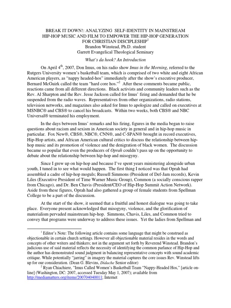 Winstead Hip Hop | PDF | Hip Hop Music | Hip Hop