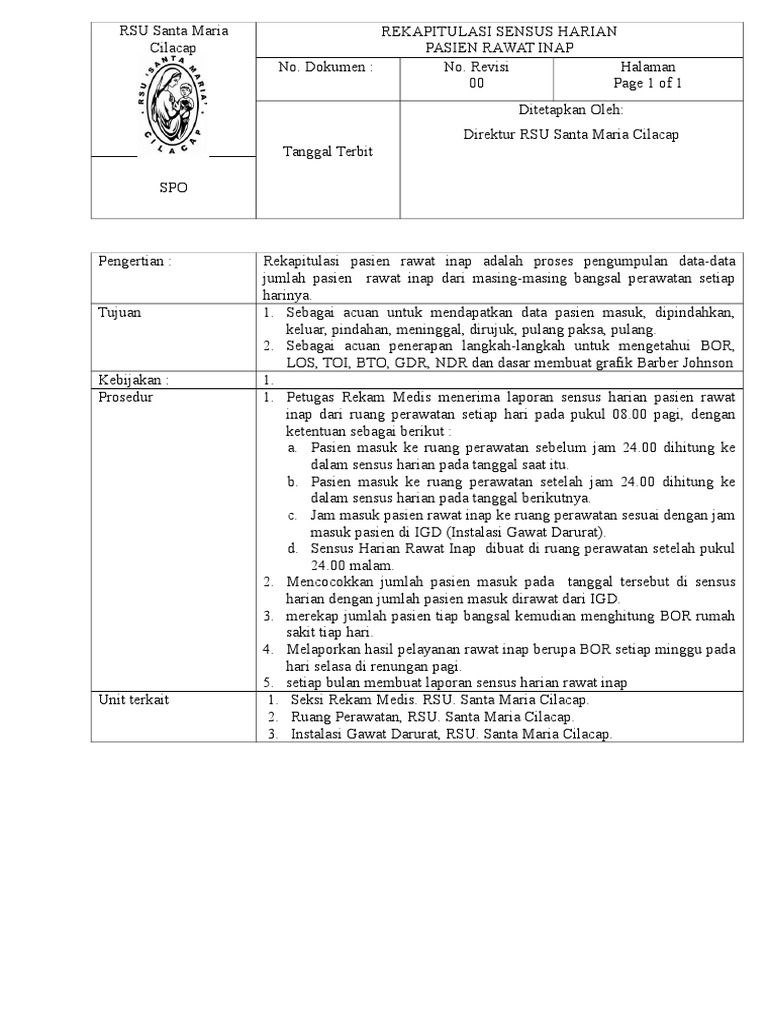 Rekapitulasi Sensus Harian Pasien Inap | PDF | Pengembangan Diri ...