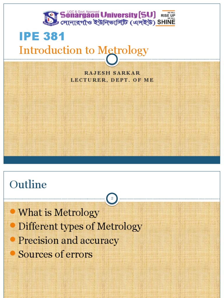 01.introduction To Metrology | PDF