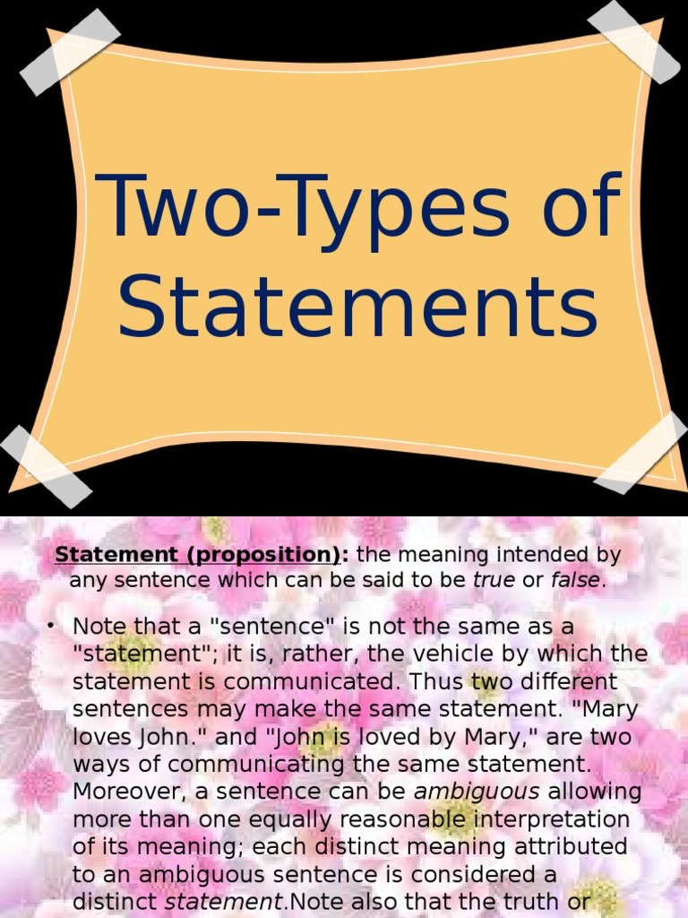 Two-Types of Statements | PDF | A Priori And A Posteriori | Logical Truth
