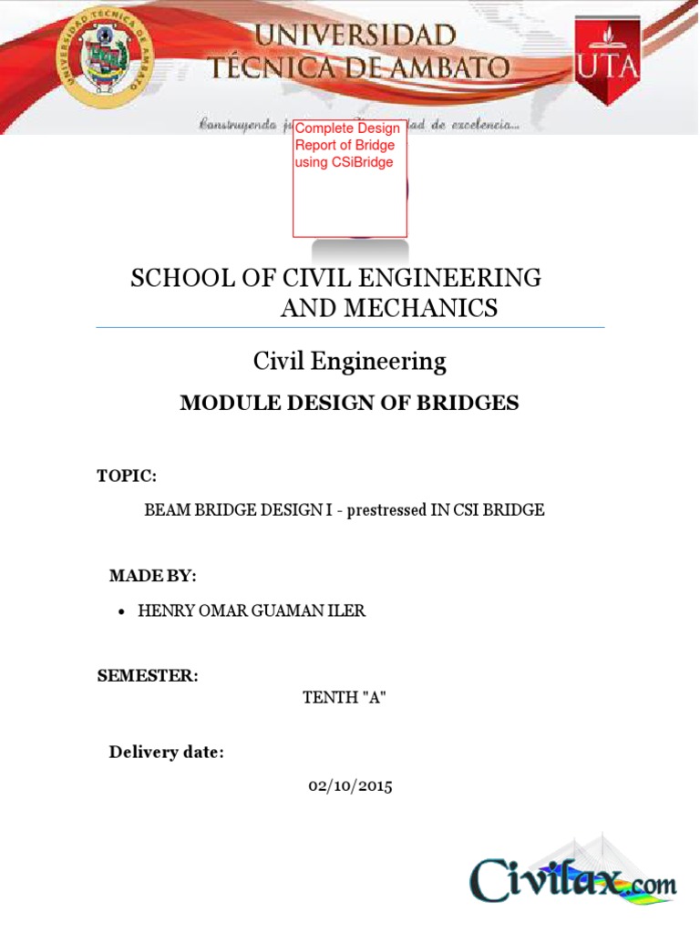 Complete Design Report of Bridge Using CSiBridge | Download Free PDF ...