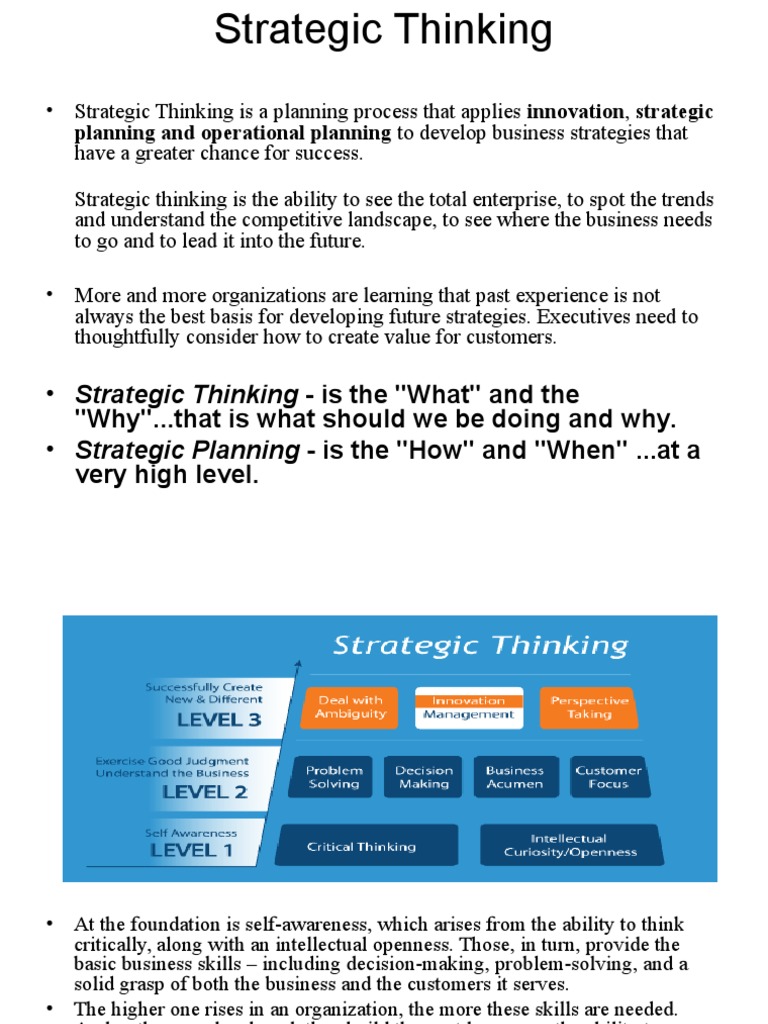 Understanding Strategic Thinking | PDF | Strategic Thinking | Strategic ...