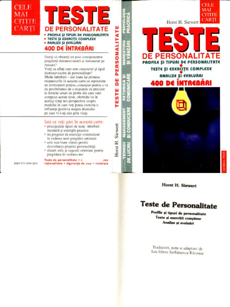 Horst Siewert - Teste de Personalitate PDF | PDF