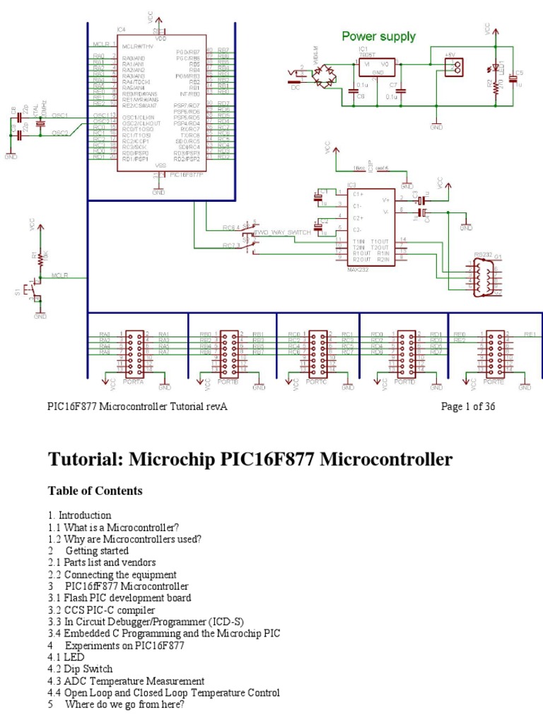 PIC16F877 Microcontroller Tutorial | PDF | Microcontroller | Electronic Circuits