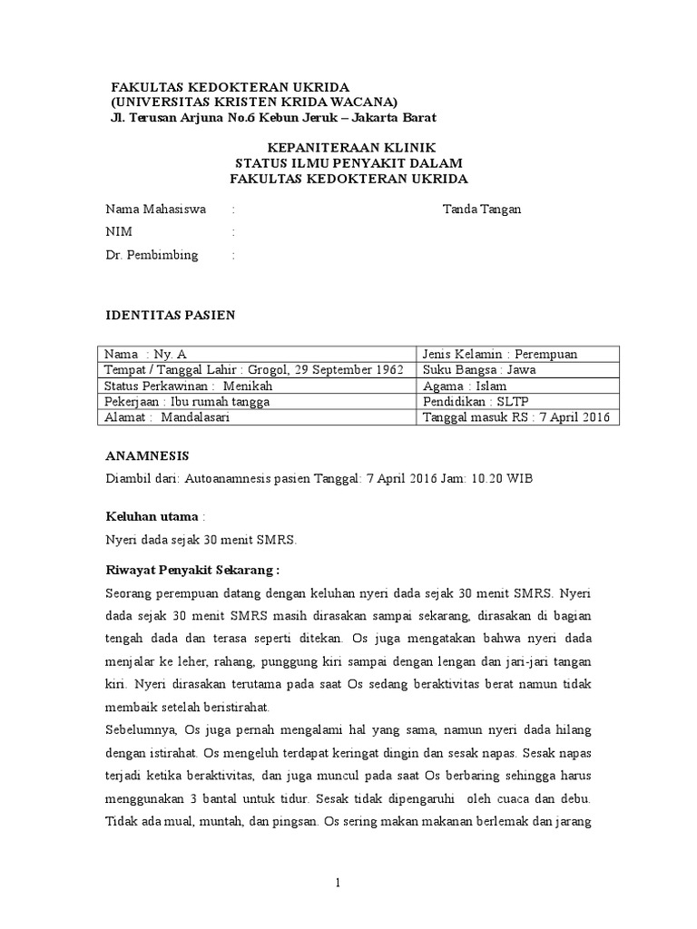 Contoh Status Ipd | PDF