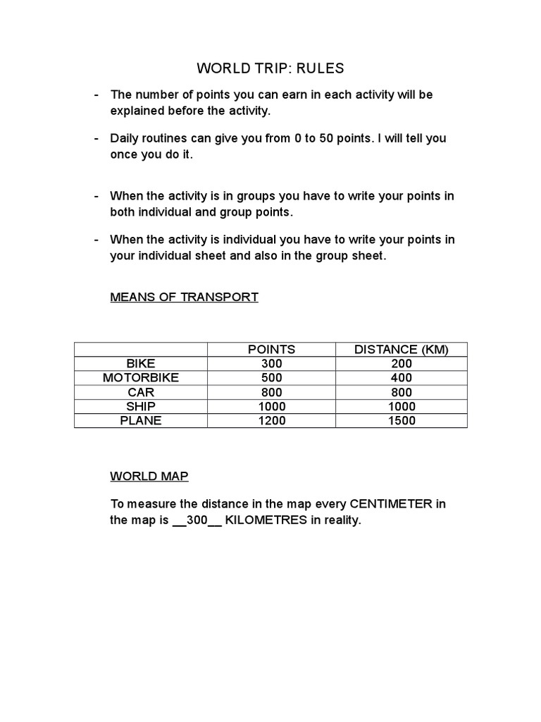 World Trip Rules | PDF