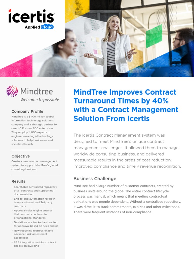 Mindtree Picks Uniquely Designed Icertis Contract Management Software