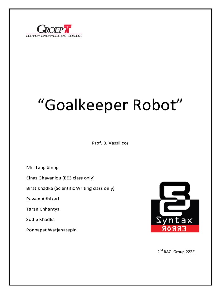 Goalkeeper Robot for Football Training | PDF | Robot | Robotics
