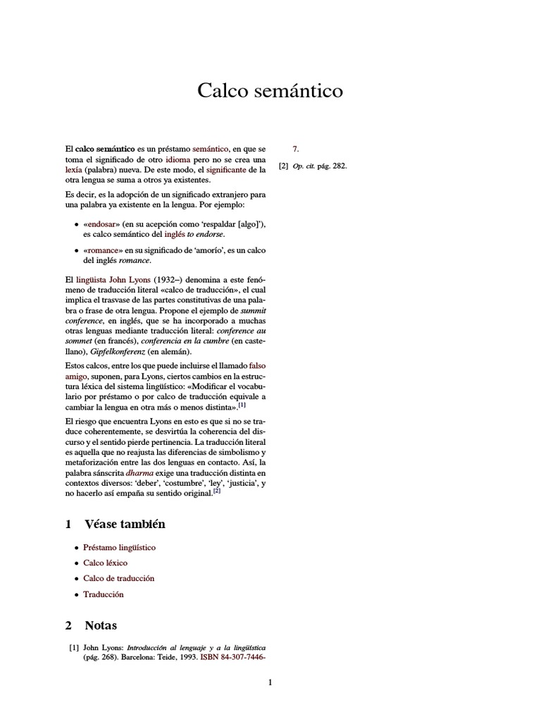 Calco Semántico | PDF | Vocabulario | Semántica