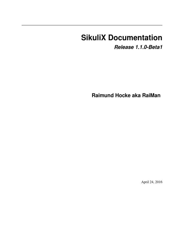 Sikulix 2014 | PDF | Scripting Language | Java (Programming Language)