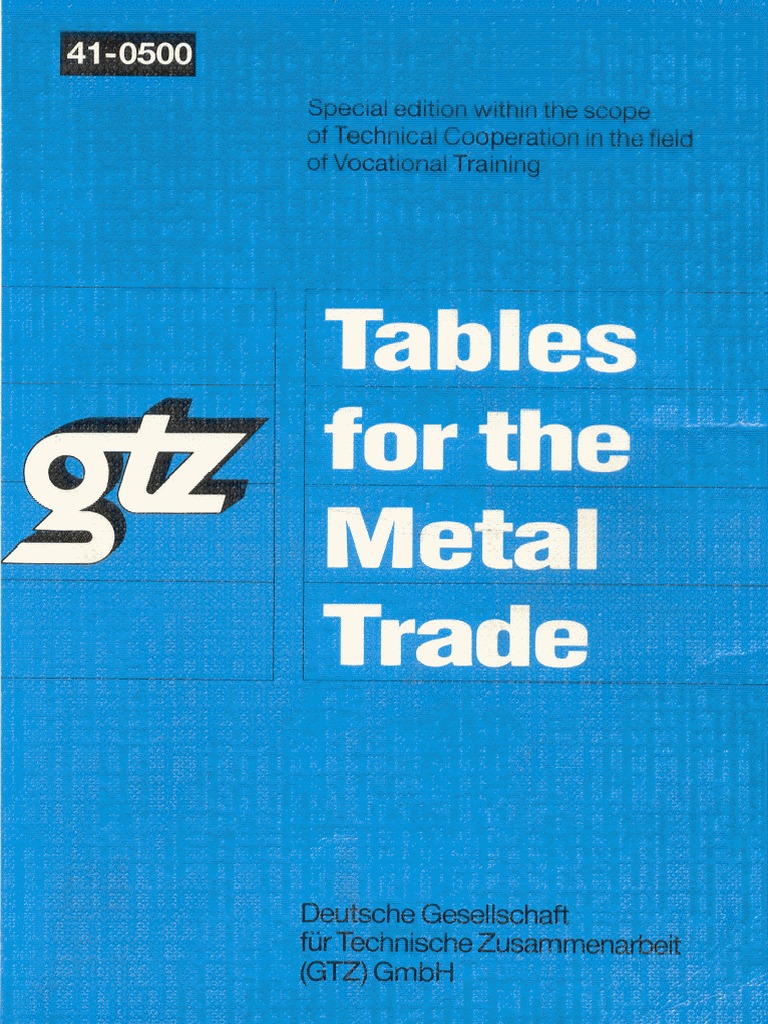 Tables For The Metal Trade | PDF