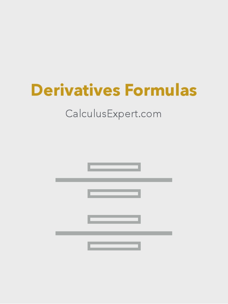 Derivatives Formulas | PDF | Derivative | Mathematical Relations