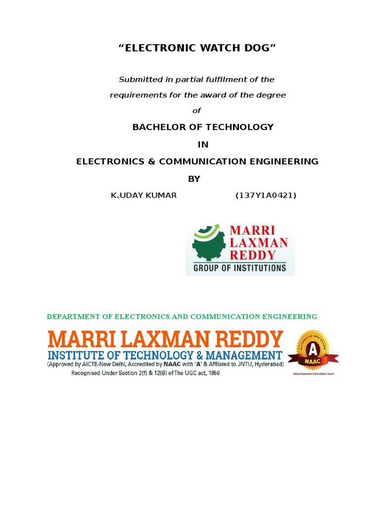 Electronic Watch Dog | Download Free PDF | Electrical Engineering ...