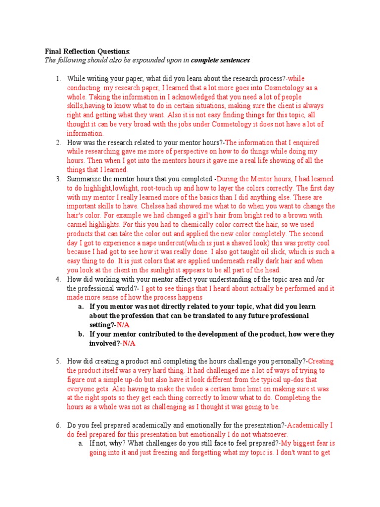 The Following Should Also Be Expounded Upon In: Complete Sentences ...