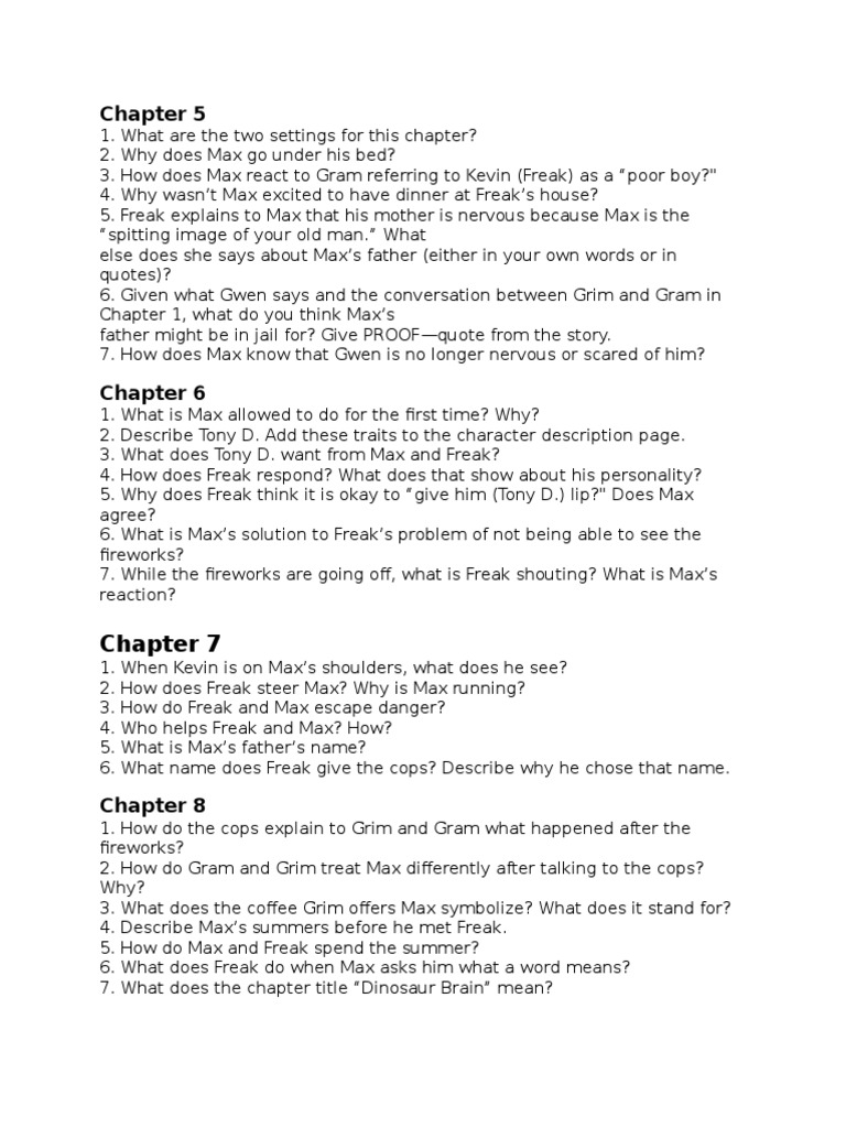 Chapter 5-20 Freak The Mighty | PDF