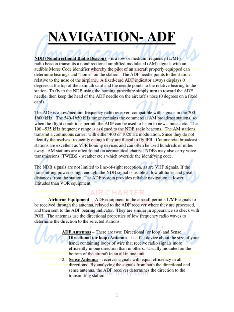 Navigation Adf Brief | PDF | Electrical Engineering | Telecommunications