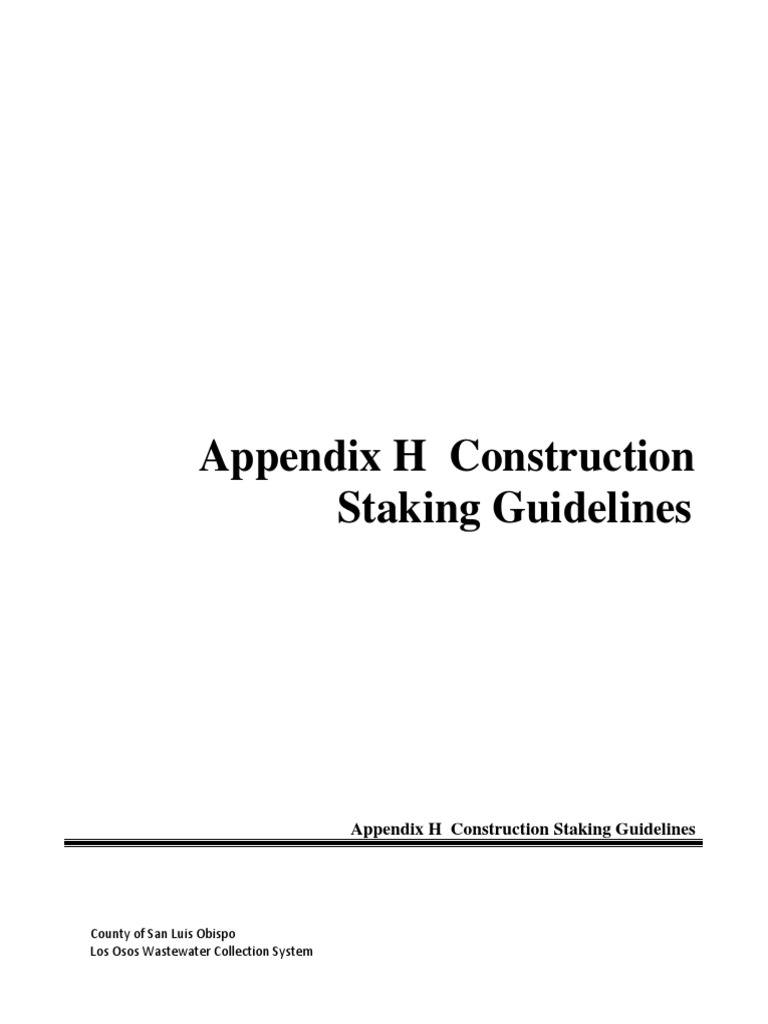 Construction Staking Guidelines | PDF | Pumping Station | Sanitary Sewer