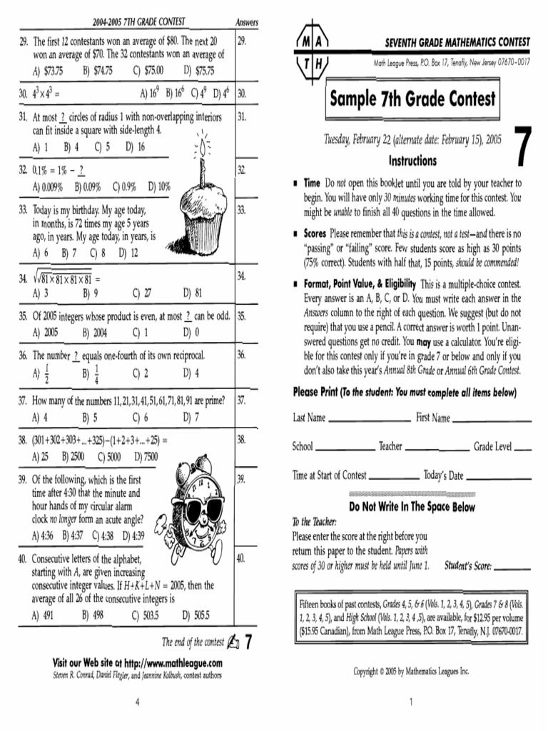 Math League Sample2 PDF | PDF