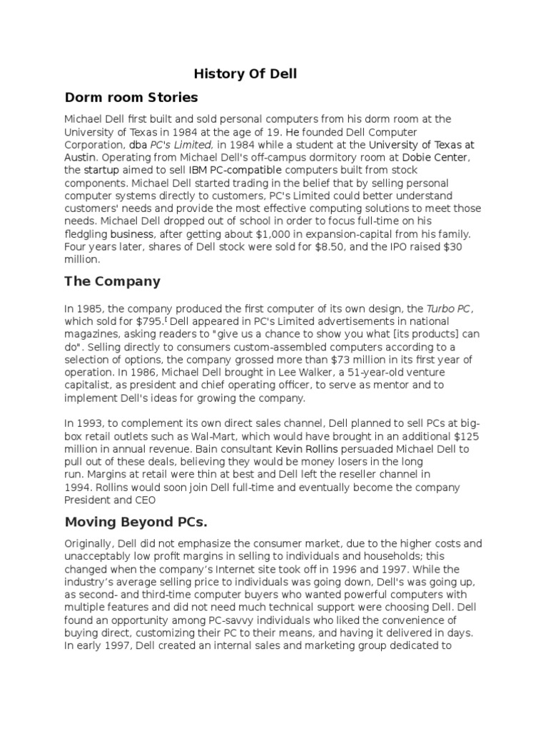 History of Dell | PDF | Dell | Companies