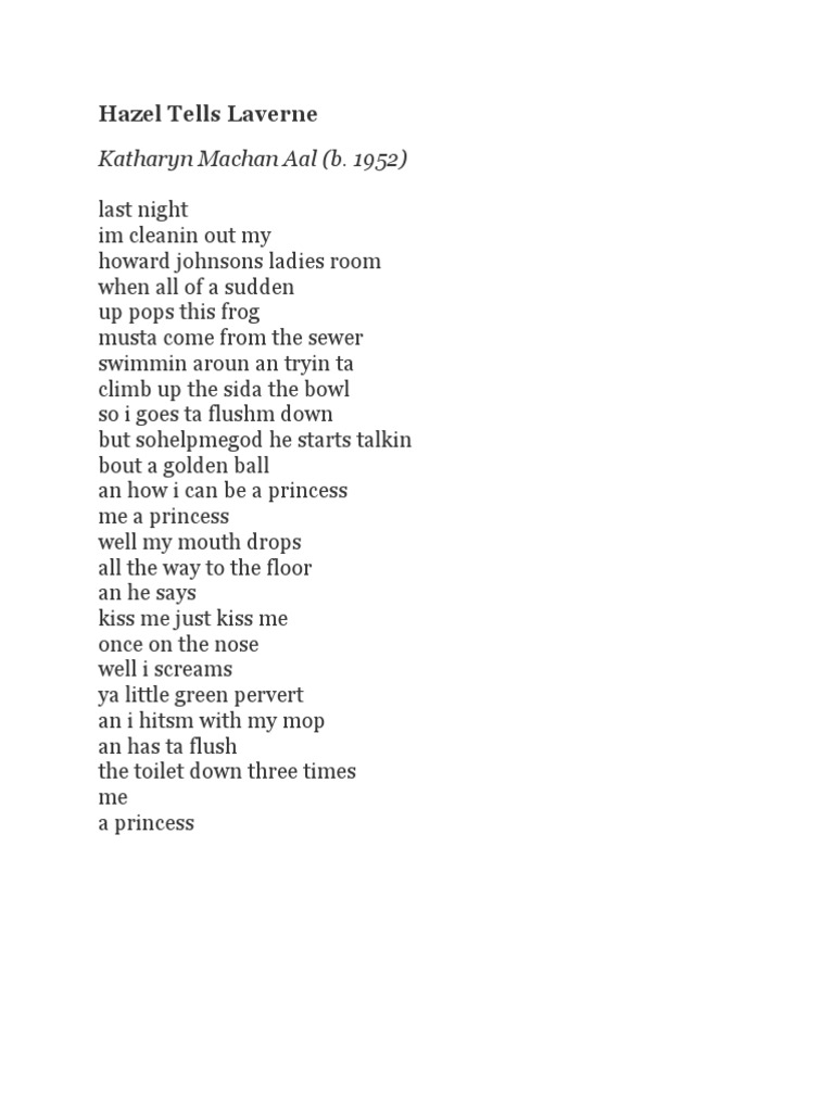 Hazel Tells Laverne | PDF