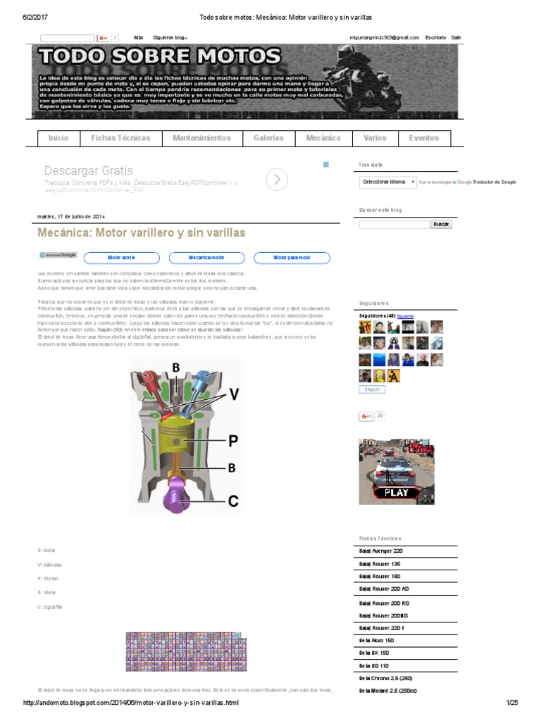 Todo Sobre Motos - Mecánica - Motor Varillero y Sin Varillas | PDF ...