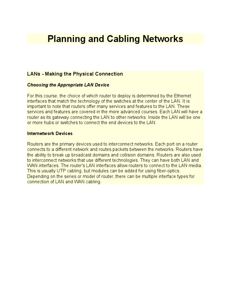 LAN Planning and Device Selection Guide | PDF | Network Switch ...