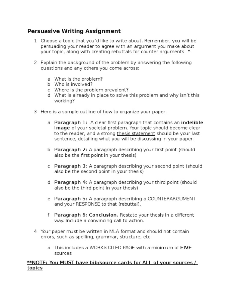 Persuasive Writing Assignment | PDF | Computers