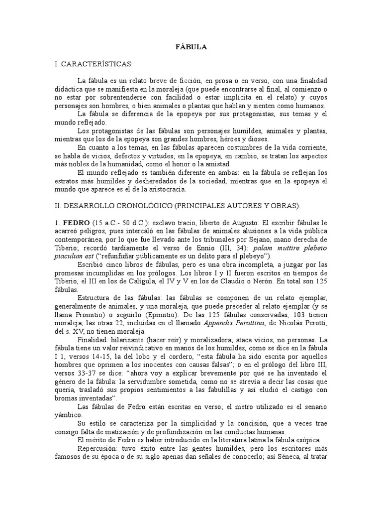 FÁBULA LATINA | Fábula | Poesía épica