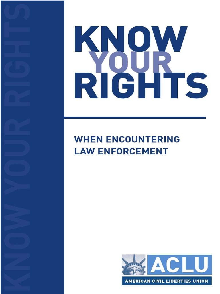 ACLU Know Your Rights | PDF | Arrest | Transportation Security ...
