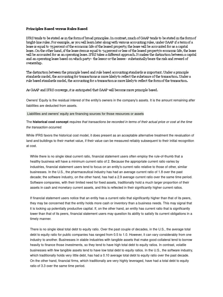 Principles Based Versus Rules Based | PDF | Equity (Finance ...