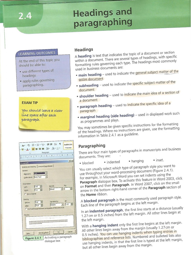 heading and paragraphs1