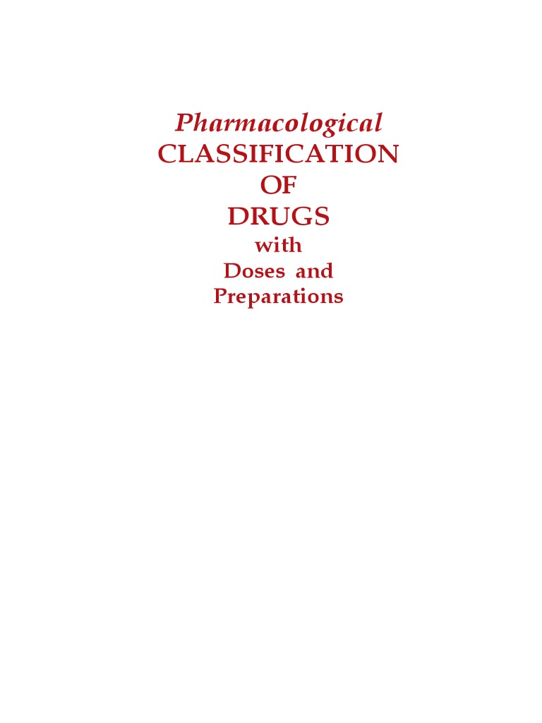 Pharmacological: Classification OF Drugs | PDF