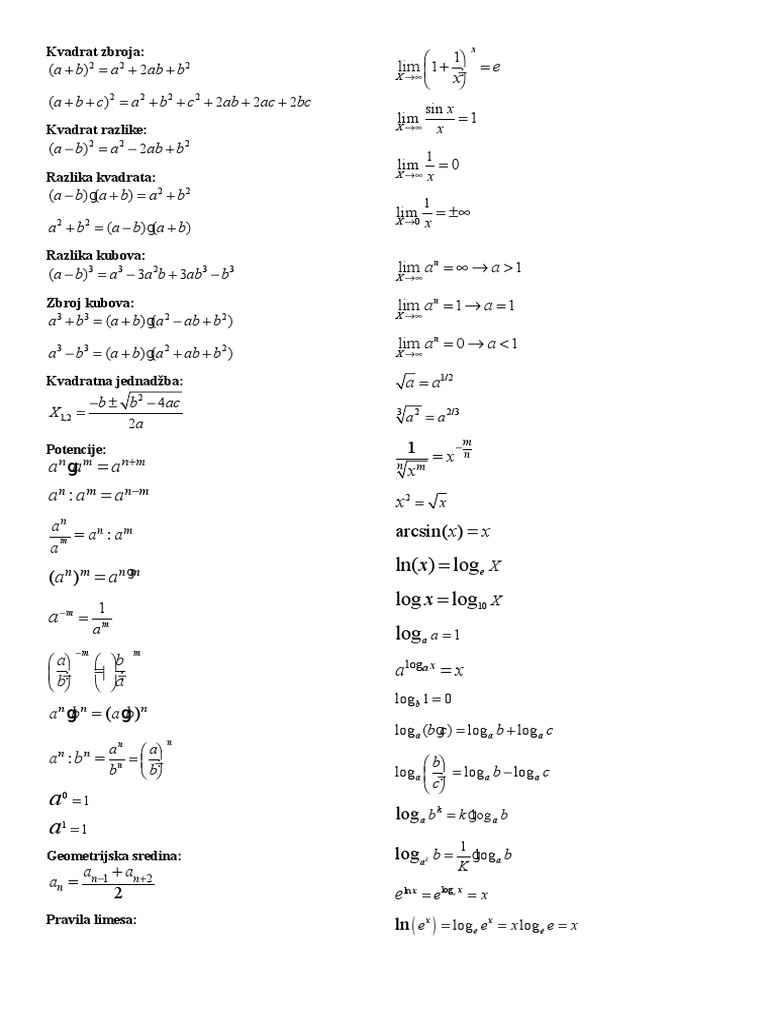 Formule Matematika | PDF | Méthodes et références pédagogiques