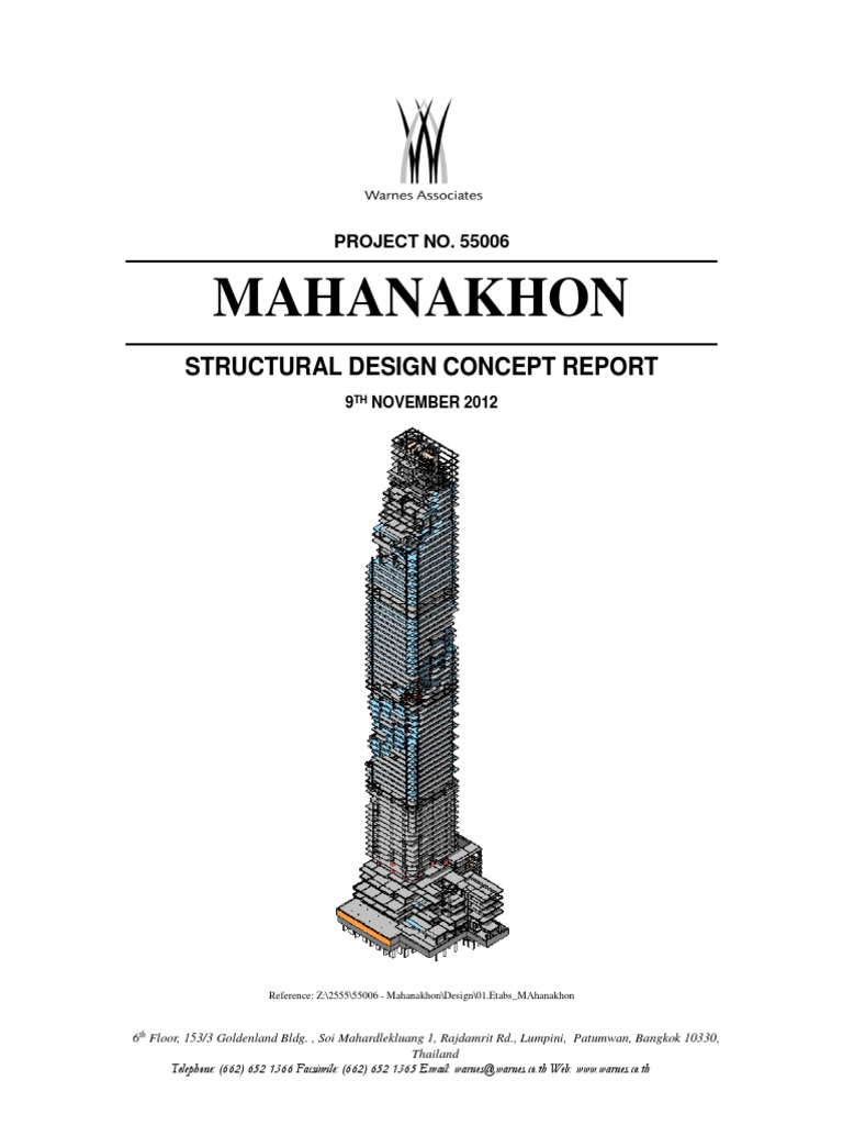 Concept Design Report Mahanakhon Building PDF | PDF | Structural Load ...