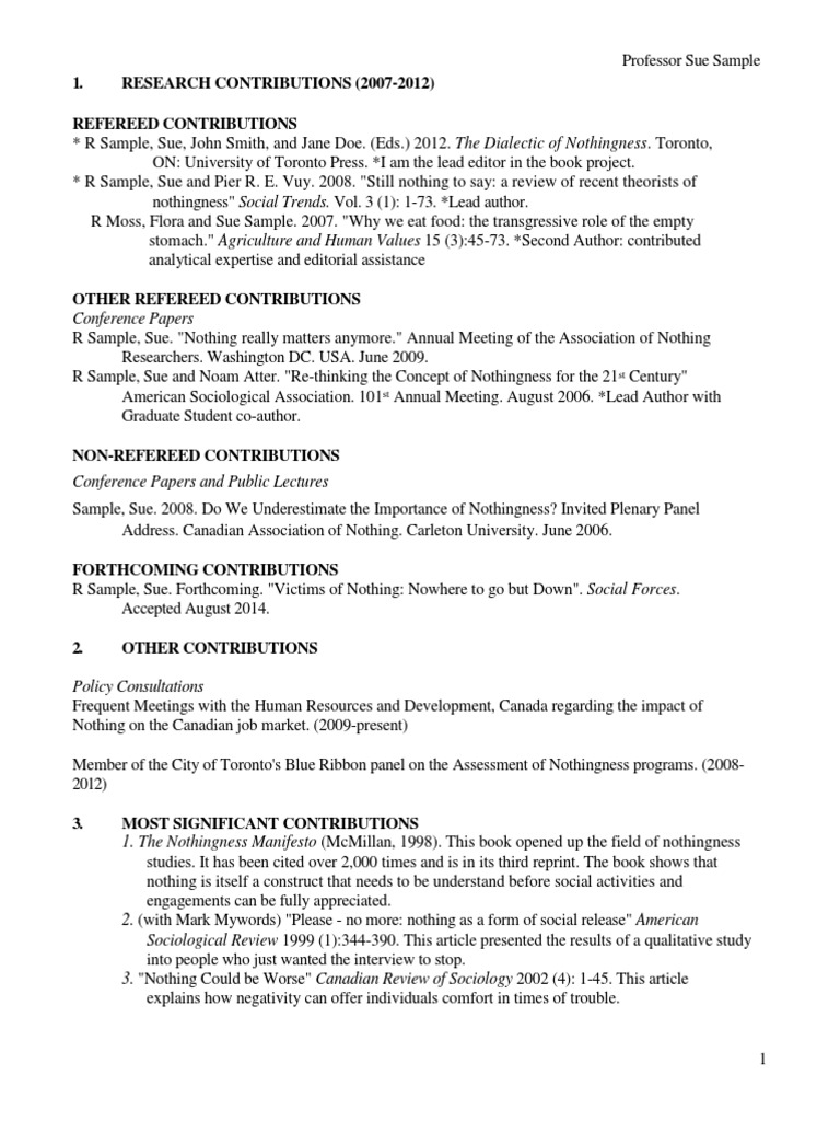 SSHRC Research Contributions Sample | PDF | Doctor Of Philosophy | Nothing