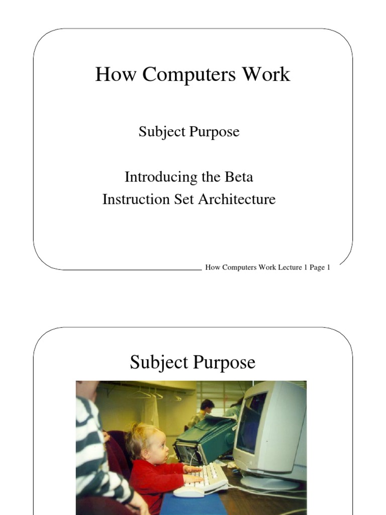 How Computers Work: Subject Purpose | PDF | Instruction Set | Assembly ...