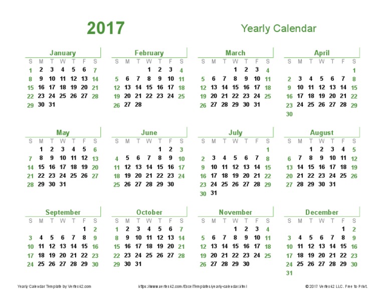 Yearly Calendar Landscape Light | PDF