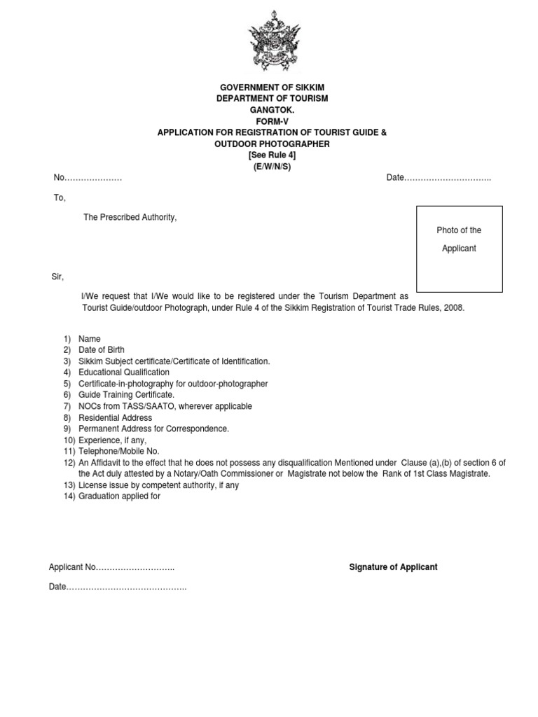 Form For Tourist Guide | PDF | Notary Public | Social Institutions