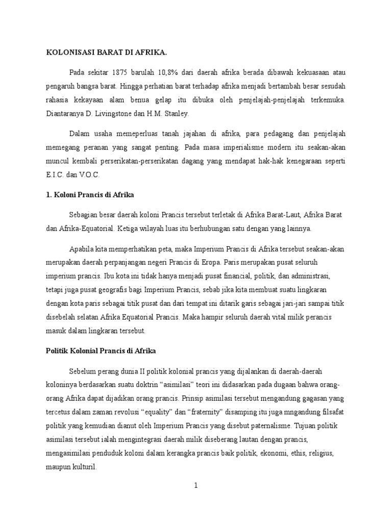 Kolonisasi Barat Di Afrika | PDF