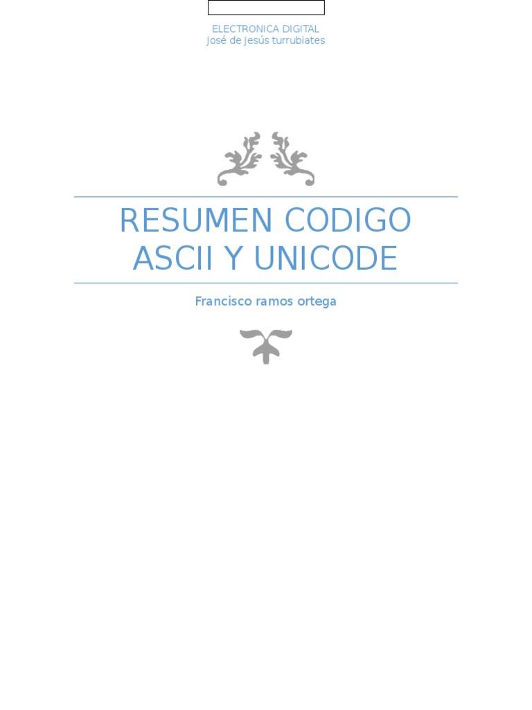 Resumen Codigo Ascii y Unicode | PDF | Ascii | Codificación de caracteres