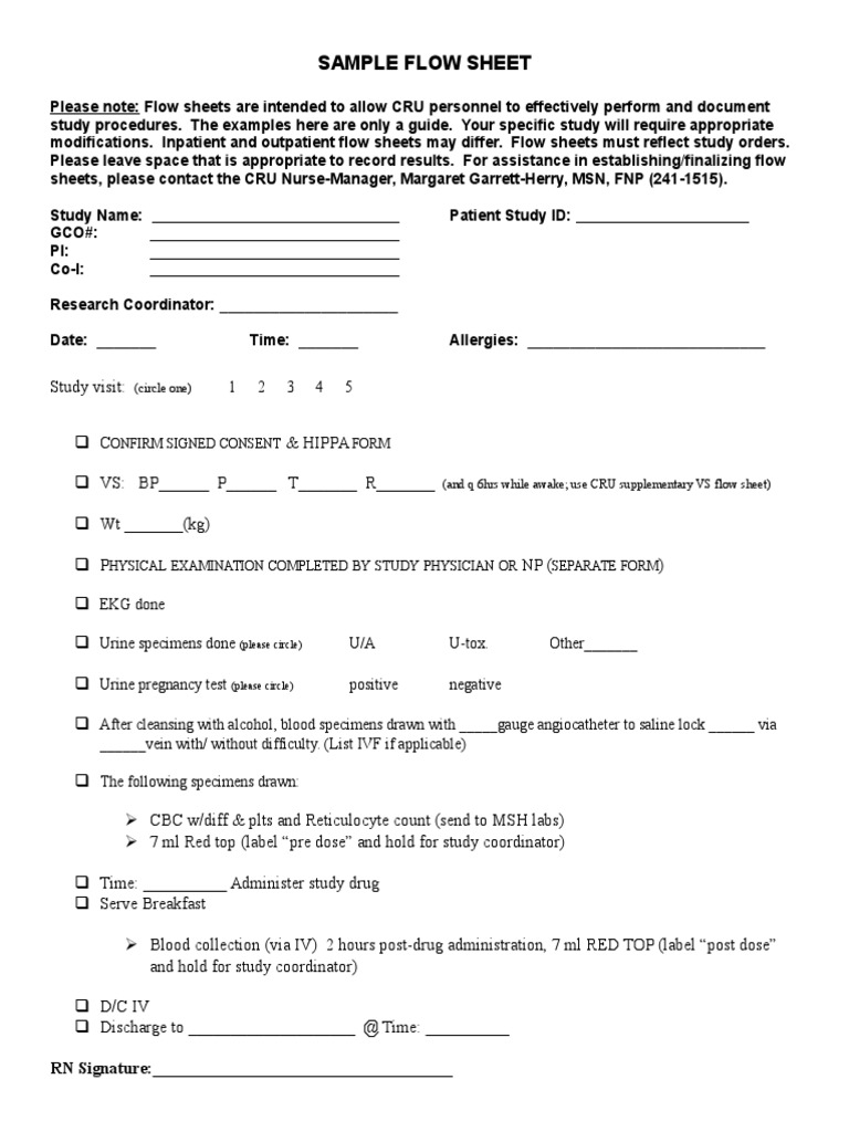 Flow Sheet Template | PDF | Medicine | Clinical Medicine