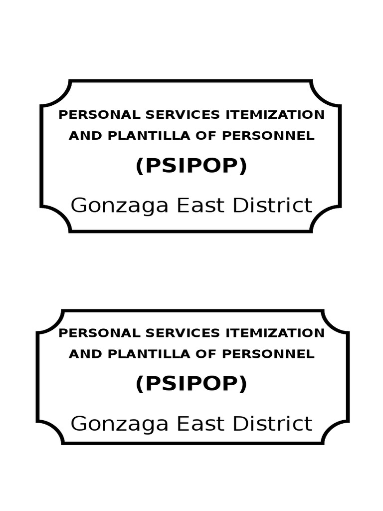 Gonzaga East District: (Psipop) | PDF
