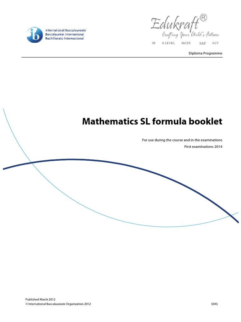 Math SL Formulae IB PDF | PDF | Sine | Trigonometric Functions