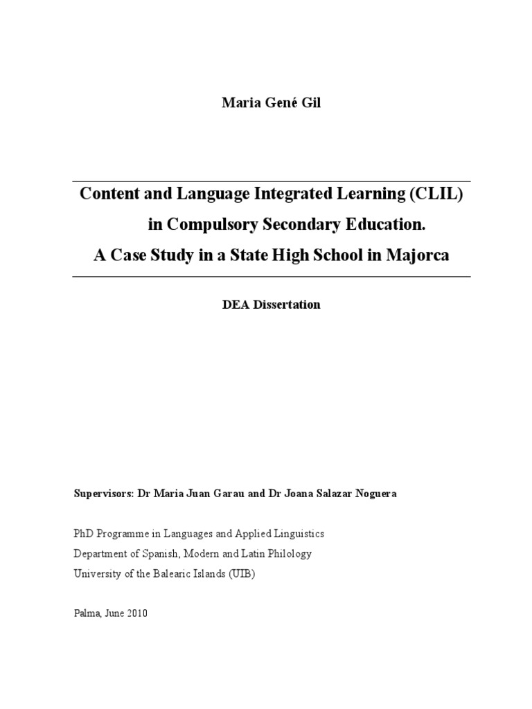 CLIL in Spain | PDF | Multilingualism | English As A Second Or Foreign ...