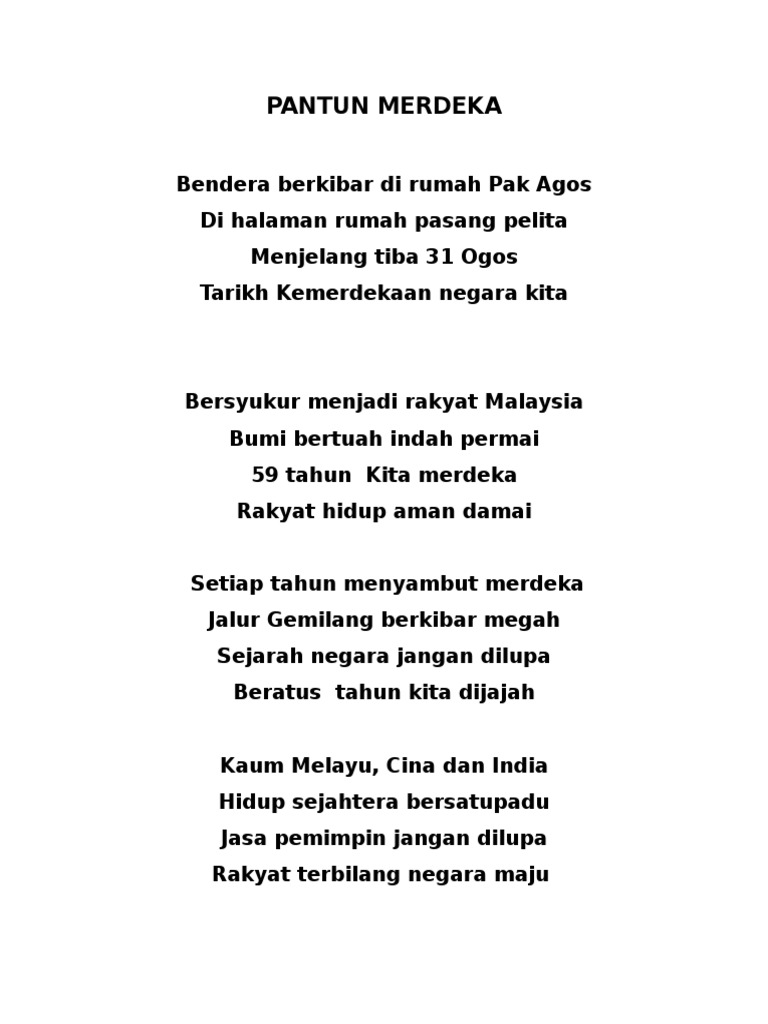 Pantun Merdeka SESI 2017 | PDF