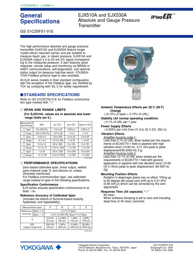 EJX530A | PDF | Power Supply | Pressure