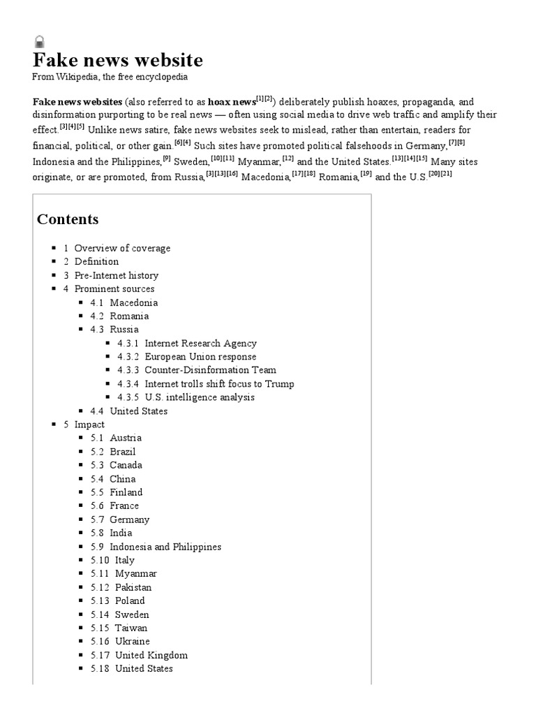 Fake News Website: From Wikipedia, The Free Encyclopedia | PDF | Fake ...
