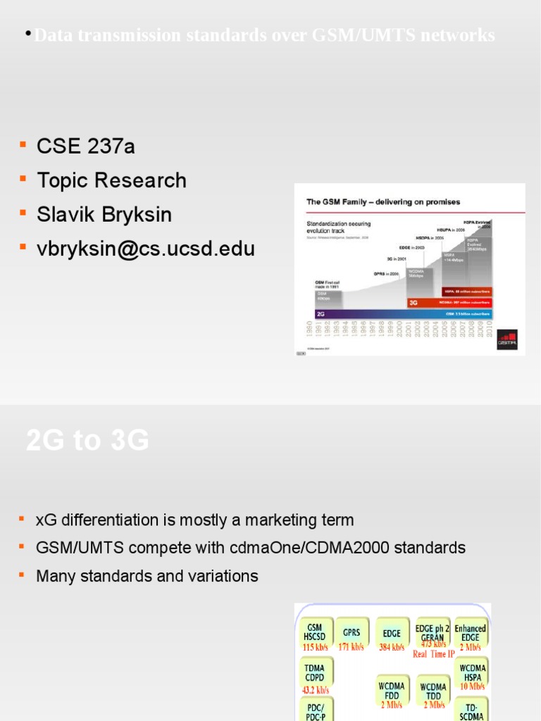 Data Transmission Standards Over 2G & 3G Networks | PDF | High Speed ...