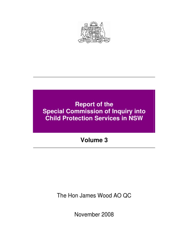 Report of The Special Commission of Inquiry Into Child Protection ...