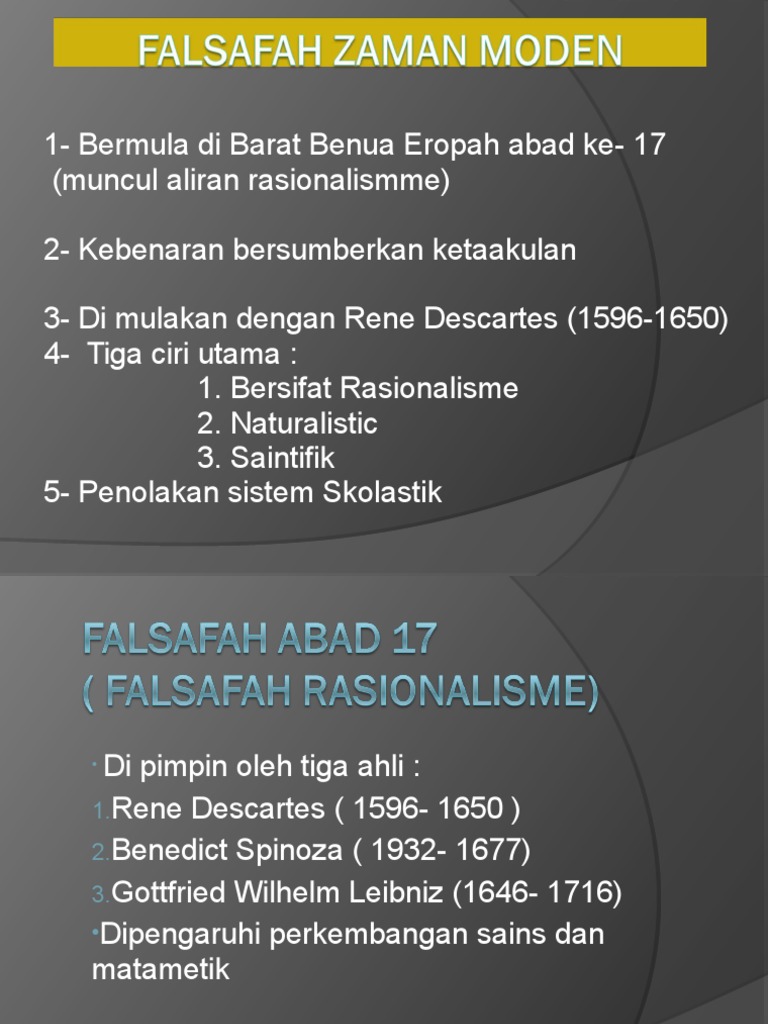 Falsafah Zaman Moden | PDF | Sejarah